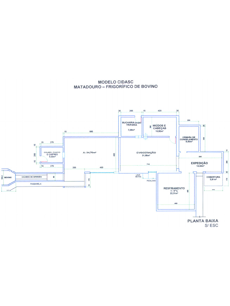 Matadouro - Frigorífico de Bovinos Planta Baixa | PDF