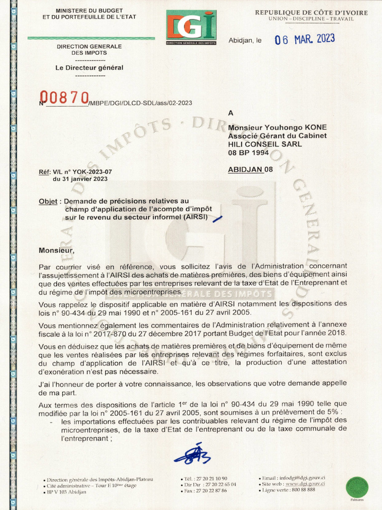 Precisions Sur Le Champ D'application de L'airsi | PDF