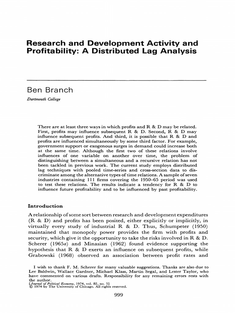 Branch - 1974 - Research and Development Activity and | PDF | Errors ...
