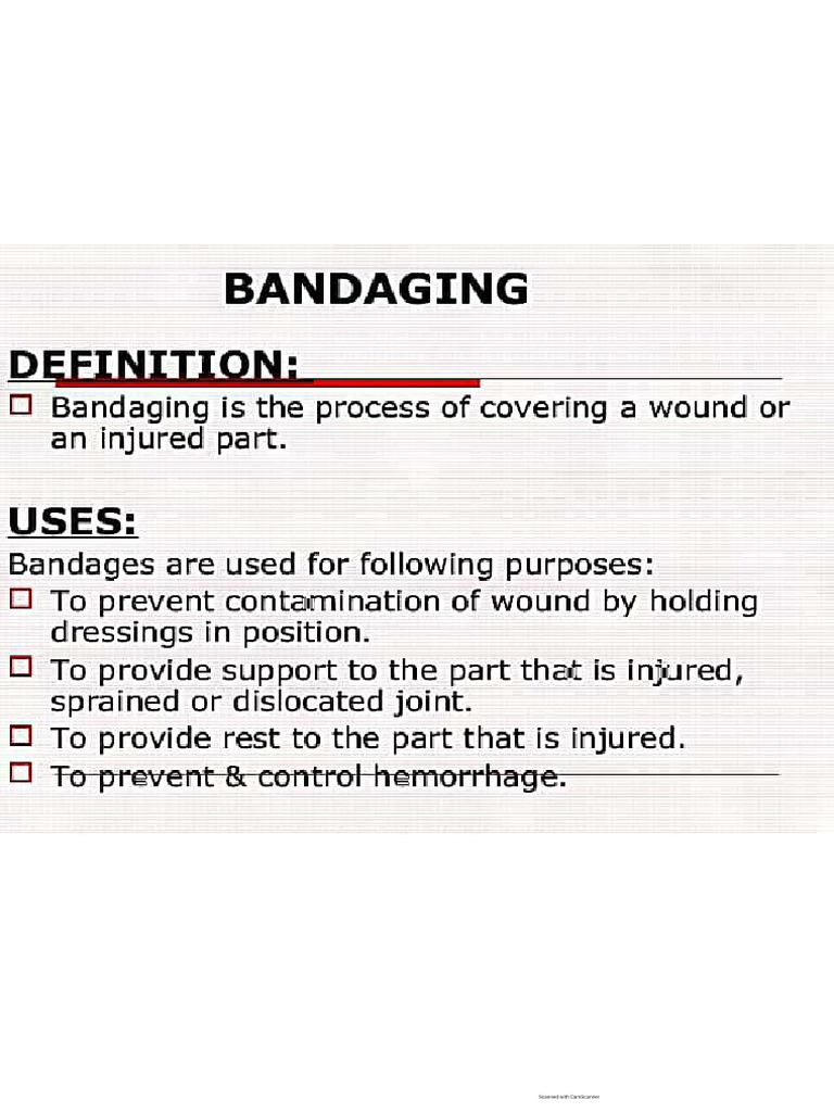 Application of Bandages | PDF