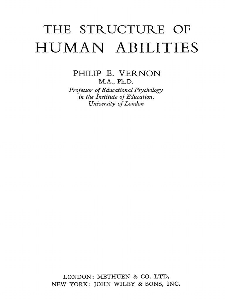 Livro - The Structure of Human Abilities (Vernon) | PDF