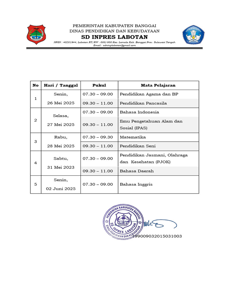 Jadwal Asat 2025 | PDF