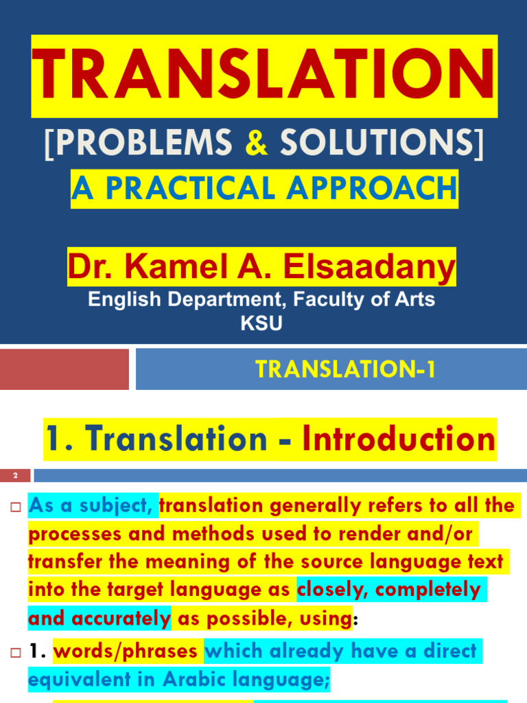 Translation Problems and Solutions Guide | PDF | Translations | Idiom