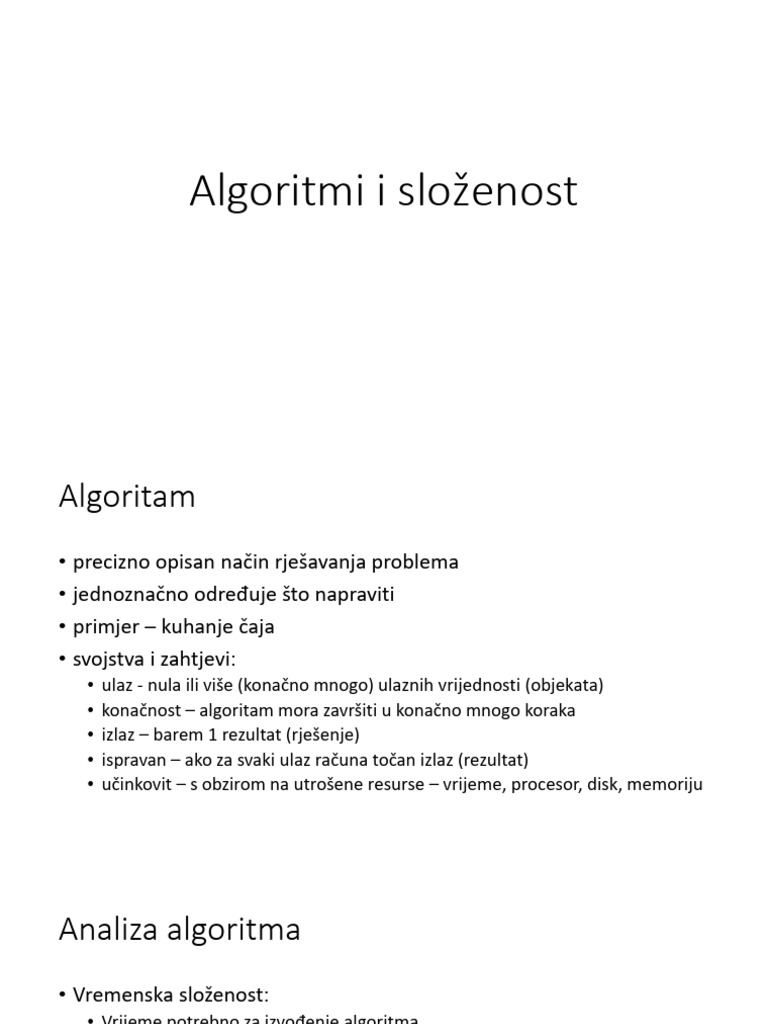Algoritmi, Složenost | PDF