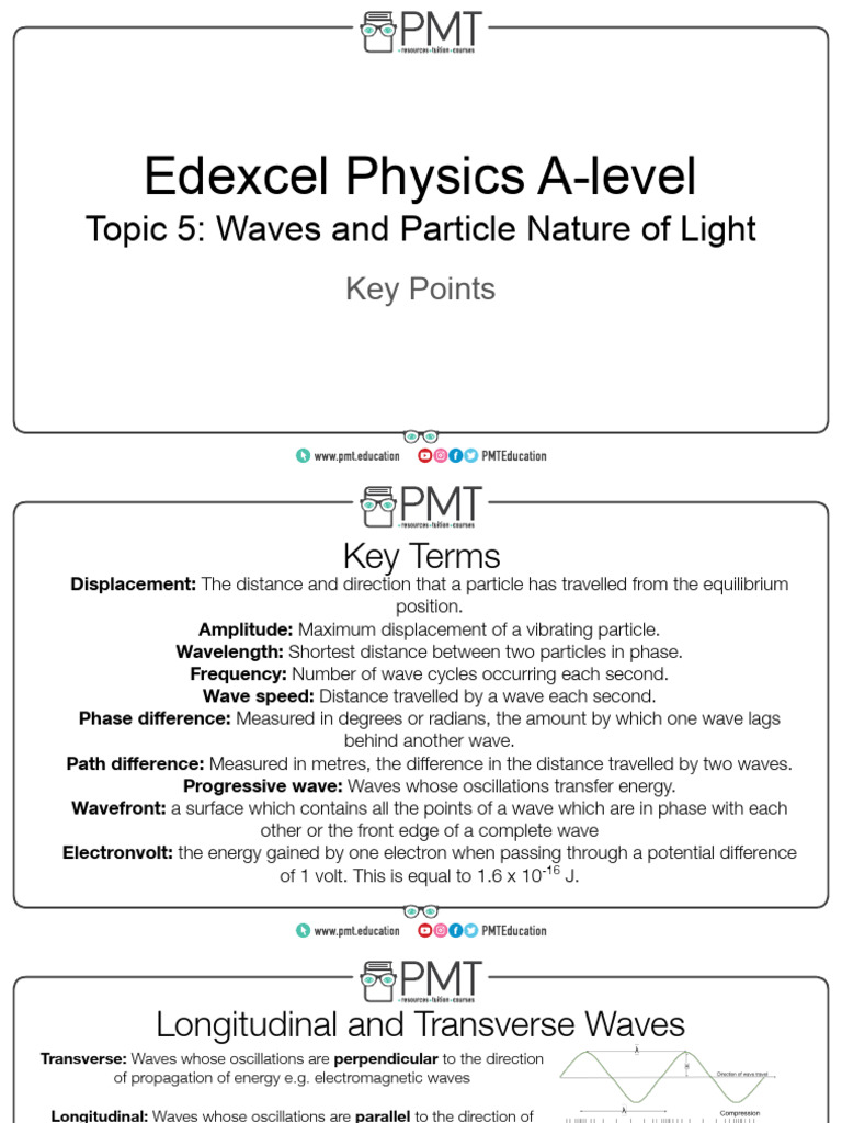Key Points - Topic 05 Waves and the Particle Nature of Light - Edexcel ...