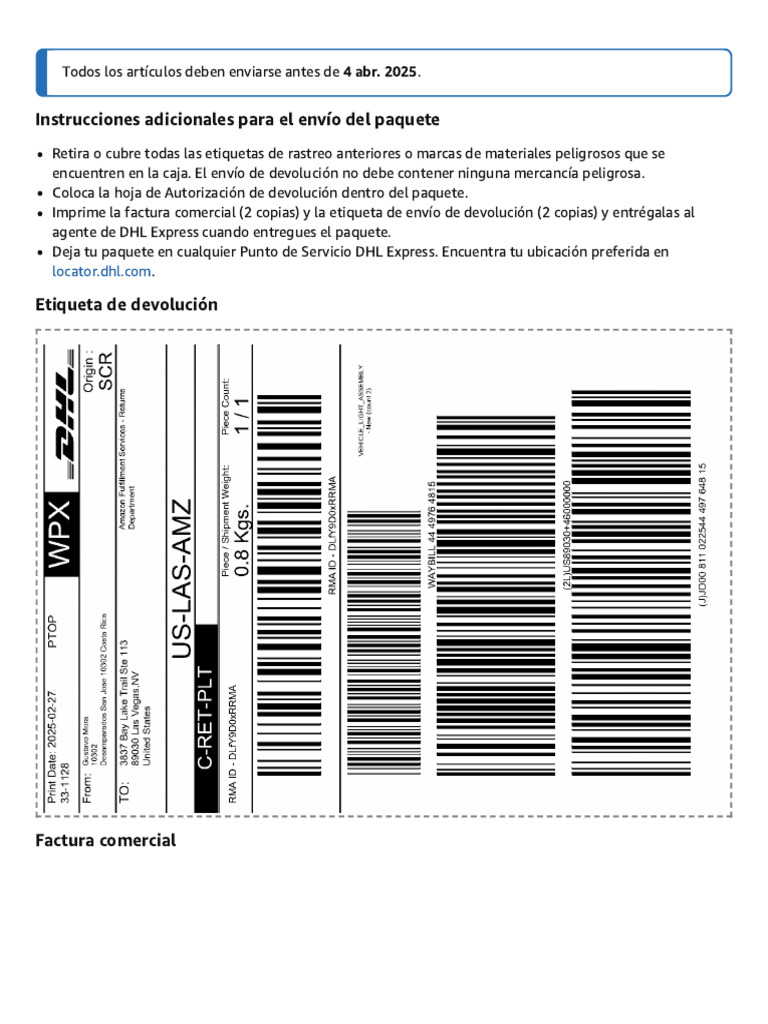 Centro de Devoluciones | PDF