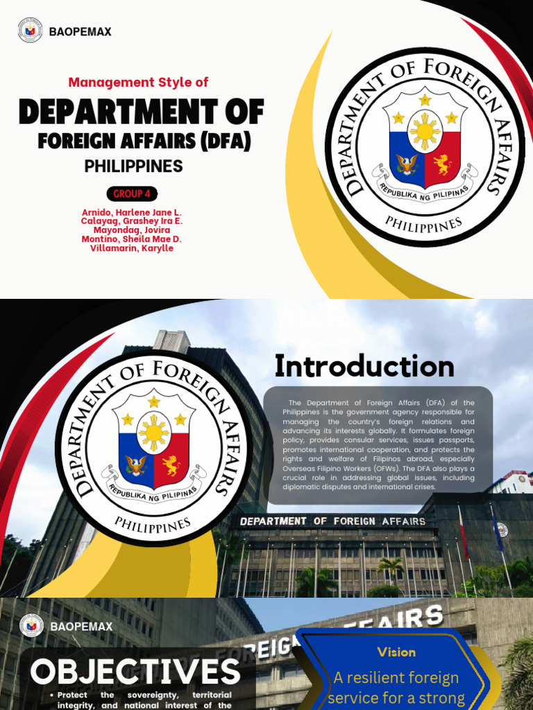 GROUP 4 - Department of Foreign Affairs | PDF | Global Politics ...