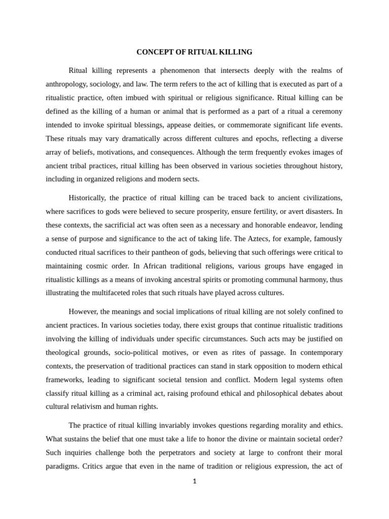 Concept of Ritual Killing | PDF | Rituals | Sacrifice