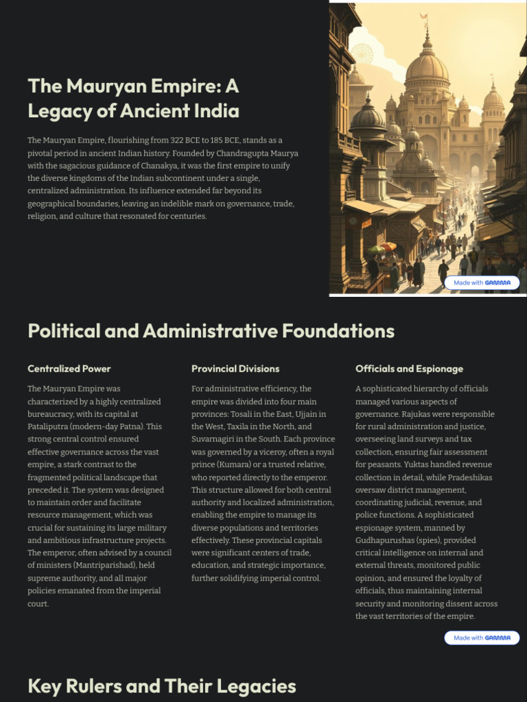 Mauryan Empire: Structure and Legacy | PDF | Ashoka