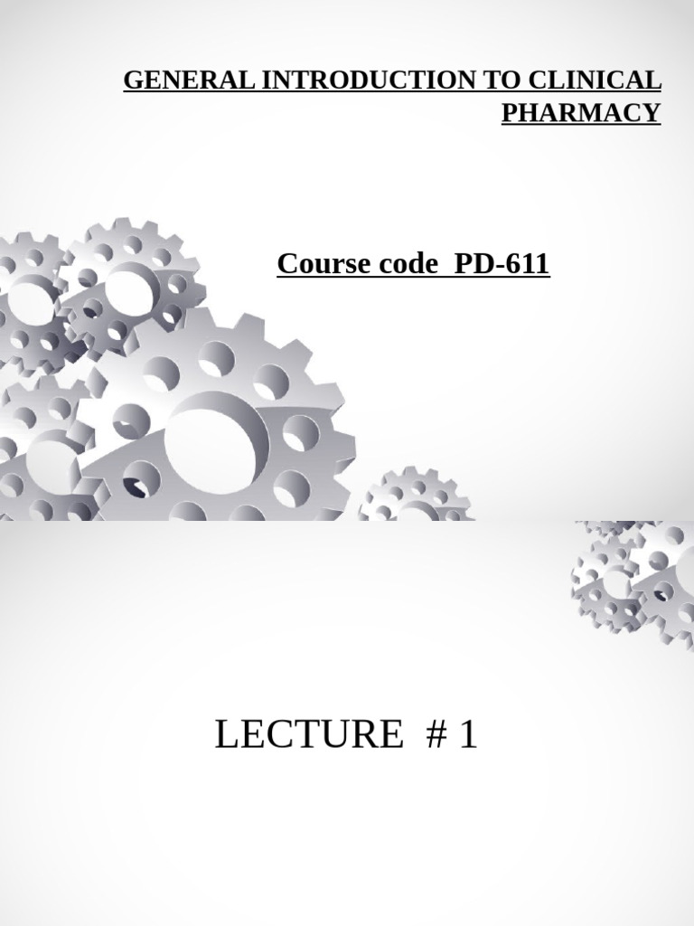 PD611 Chapter 1 Introduction To Clinical Pharmacy | PDF | Pharmacy ...