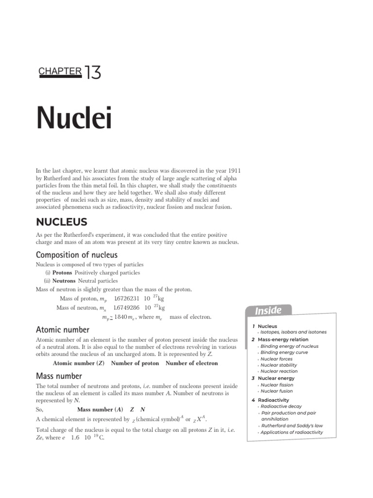 Nuclei 1 | PDF | Atomic Nucleus | Nuclear Physics