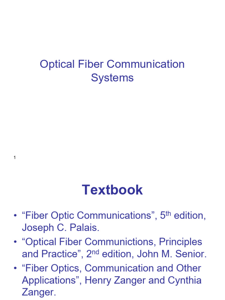 Lec1 - Optical Fiber Communication Systems | PDF | Optical Fiber ...