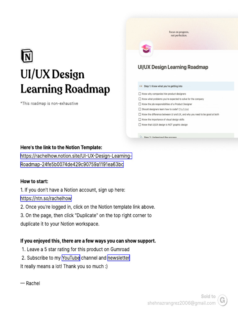 UI/UX Design Learning Roadmap Template | PDF