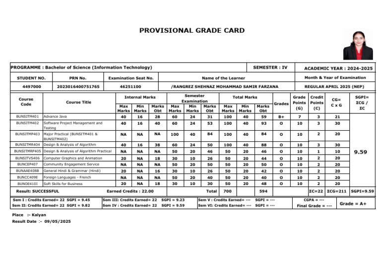SEM 4 Marksheet | PDF | Computer Science | Computing