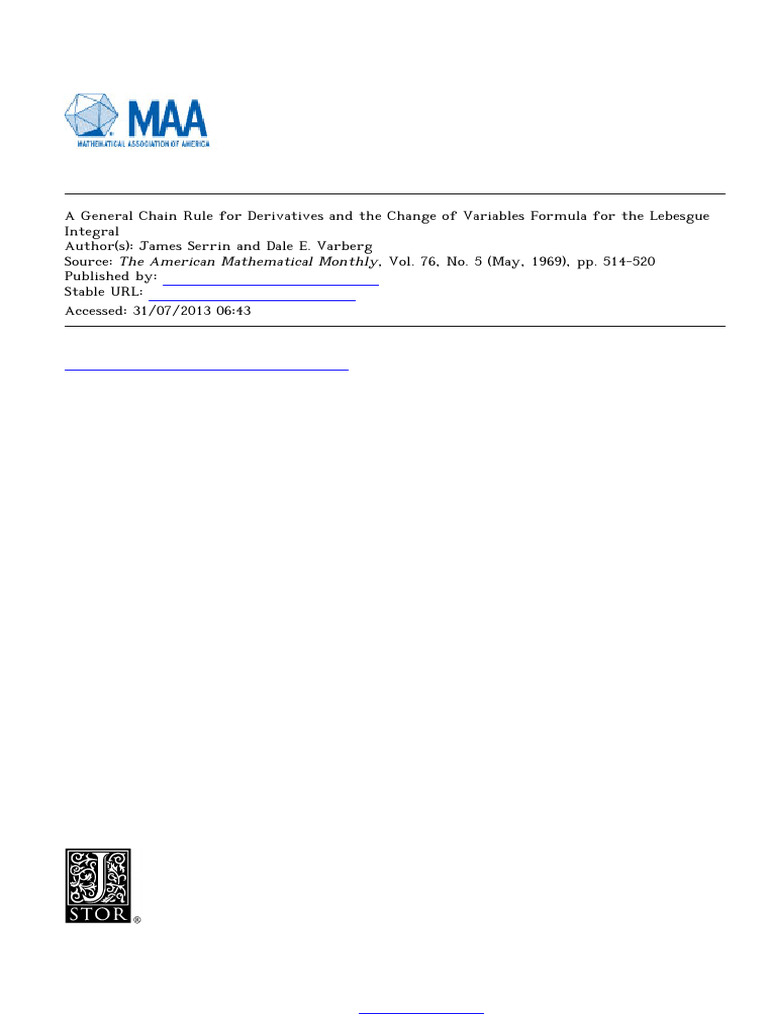 J.serrin - A General Chain Rule For Derivatives and The Change of ...