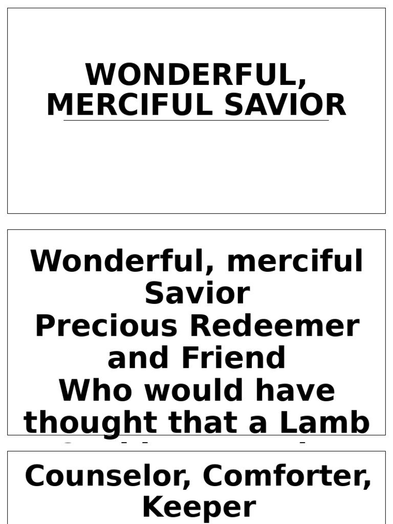Wonderful, Merciful Saviour | PDF