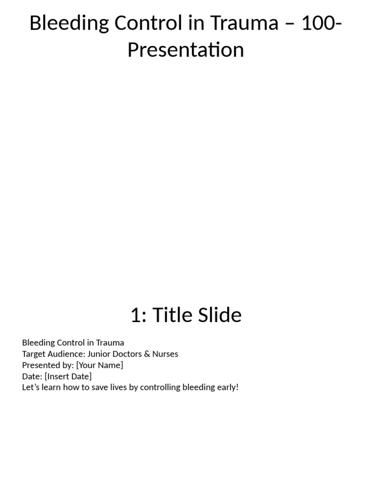 Trauma Bleeding Control Techniques | PDF | Shock (Circulatory) | Bleeding