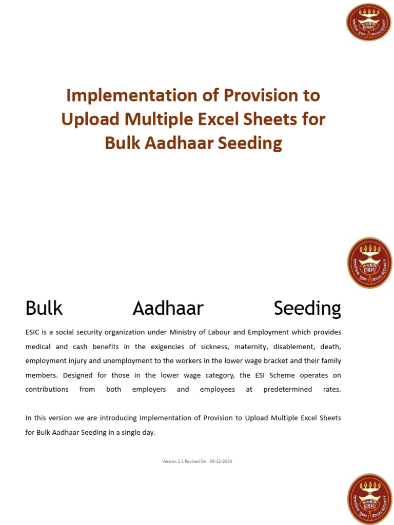 Manual of Bulk Aadhaar Seeding | PDF | Computing
