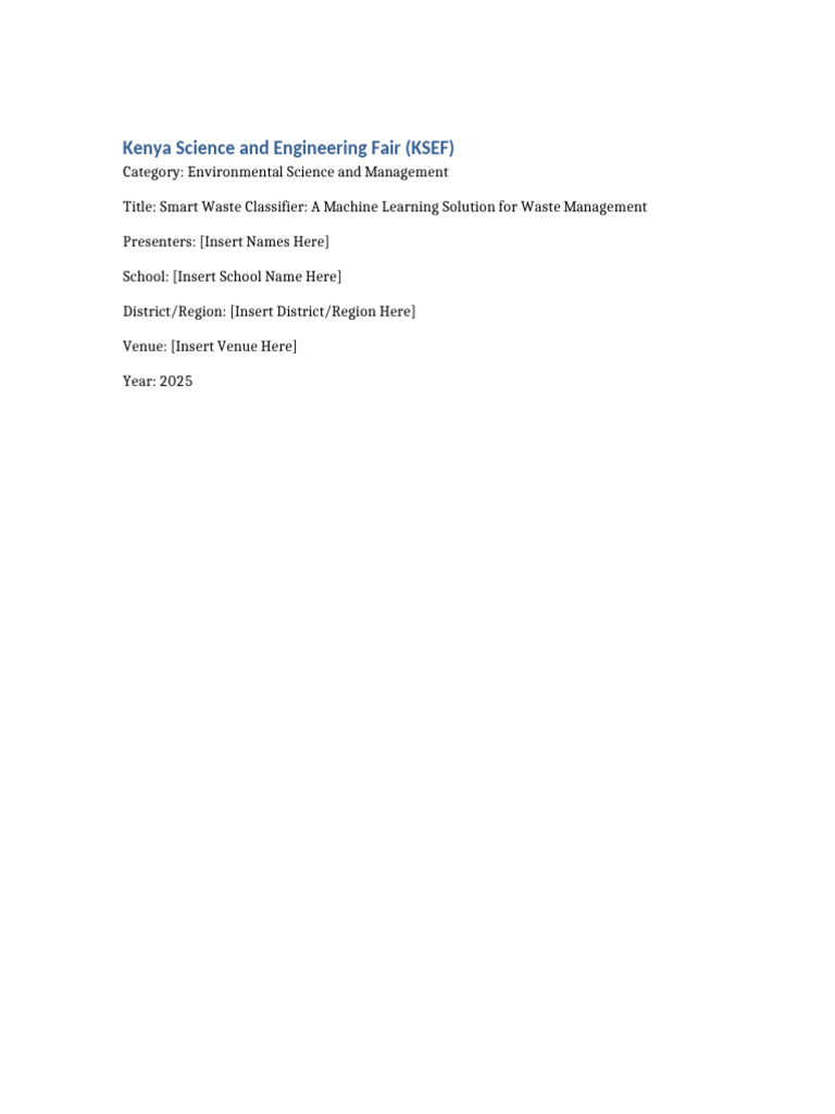 Smart Waste Classifier for Recycling | PDF | Machine Learning | Recycling