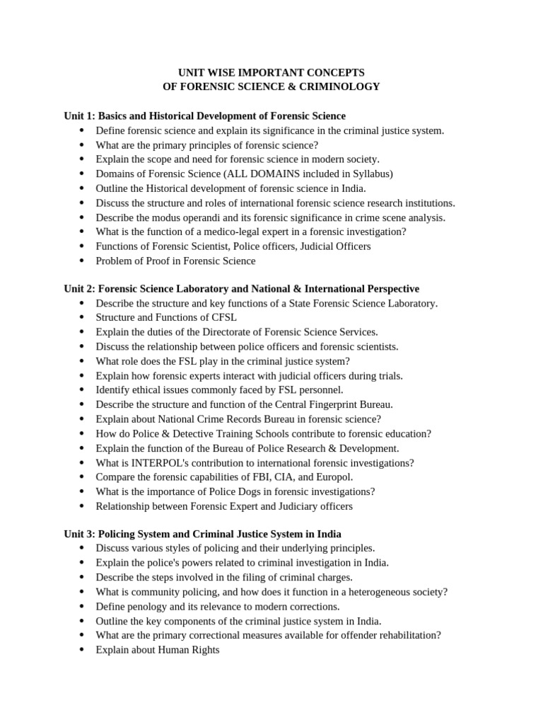 Forensic Science & Criminology Concepts | PDF | Crime & Violence | Crimes