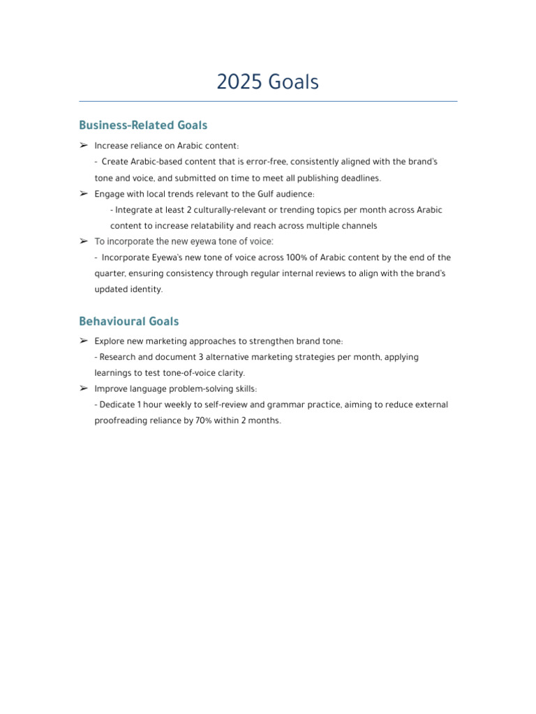Akorbi's 2025 Arabic Content Goals | PDF