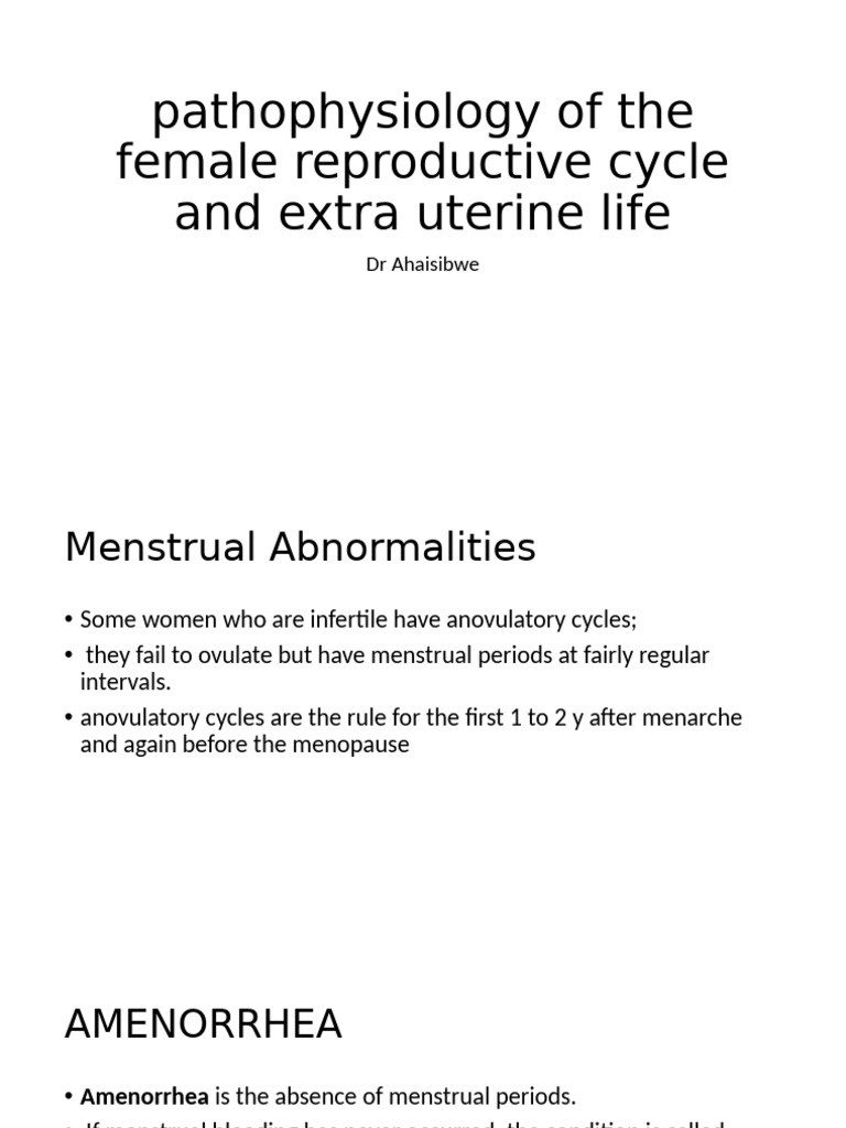 Pathophysiology of The Female Reproductive Cycle and Extra | PDF ...