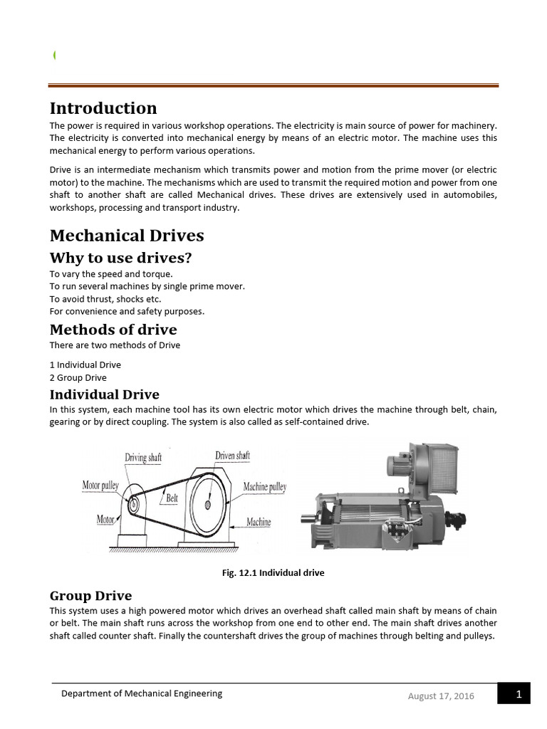 Mechanical Power Transmission Methods | PDF | Belt (Mechanical) | Gear