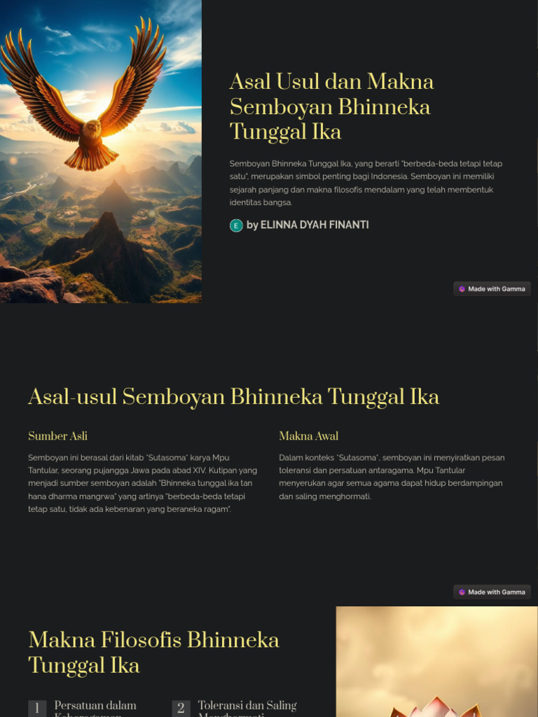 Asal Usul Dan Makna Semboyan Bhinneka Tunggal Ika | PDF