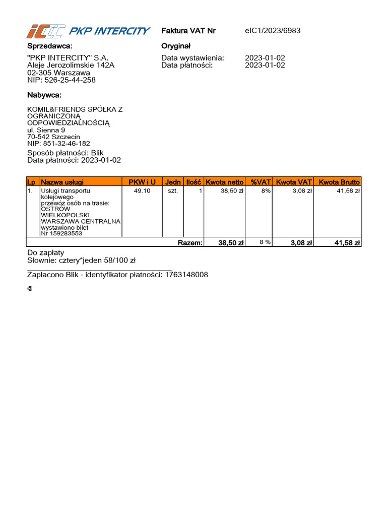 Faktura 159283553 | PDF