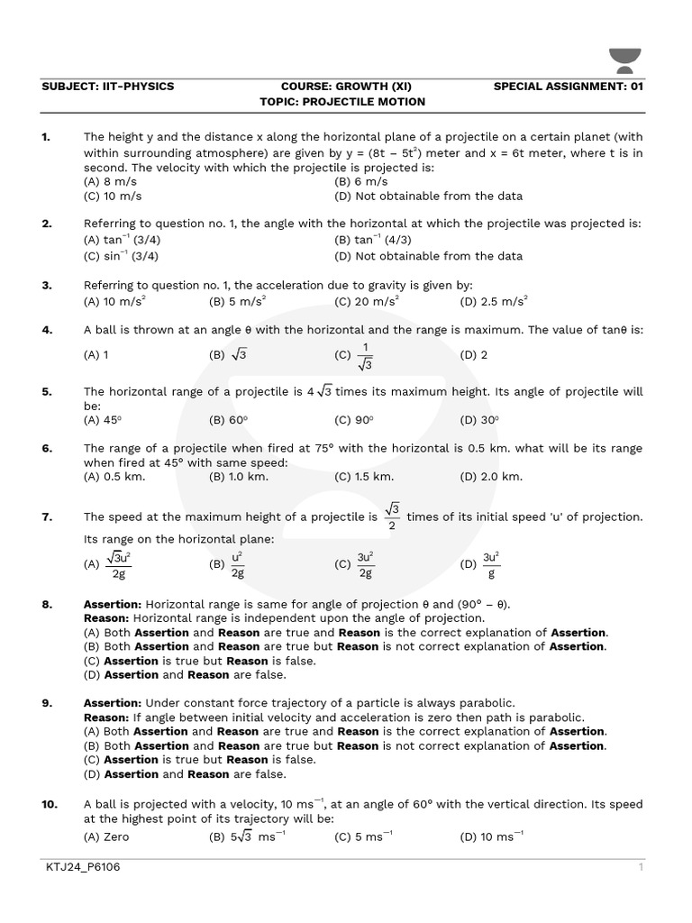 Kinematics 2D and Relative Motion 1749463854857 | PDF | Projectiles | Physics