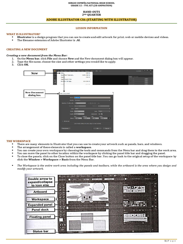 02 2 Adobe Illustrator Workspace | PDF | Window (Computing) | Menu ...