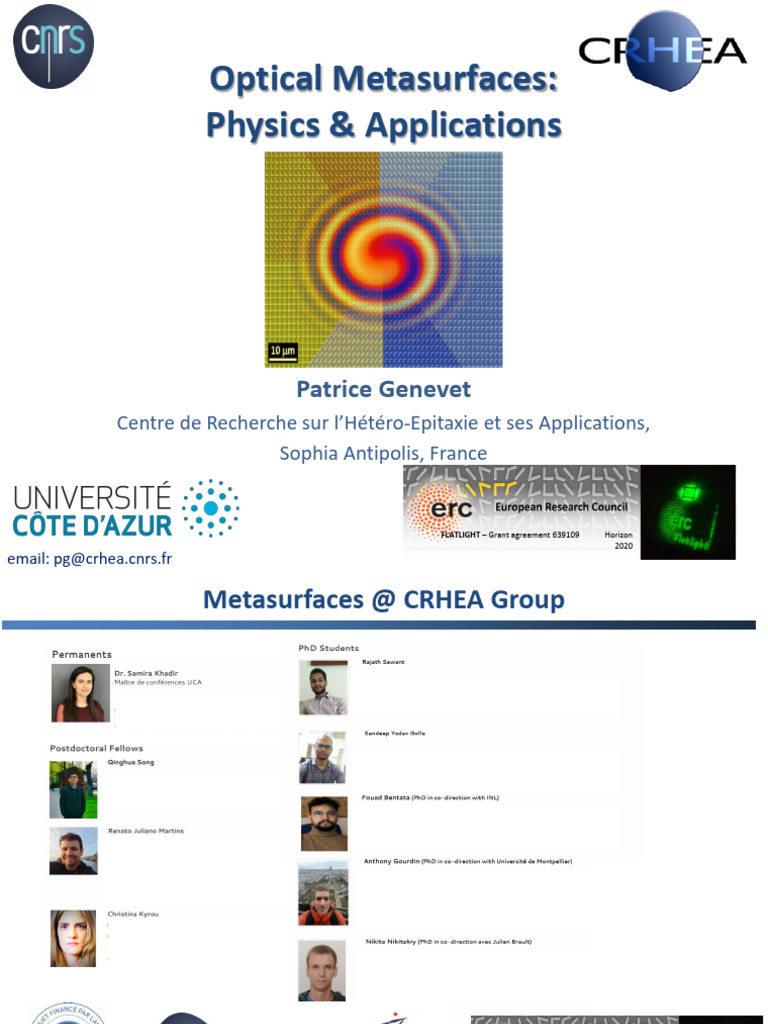 Optical Metasurfaces | PDF | Metamaterial | Lidar