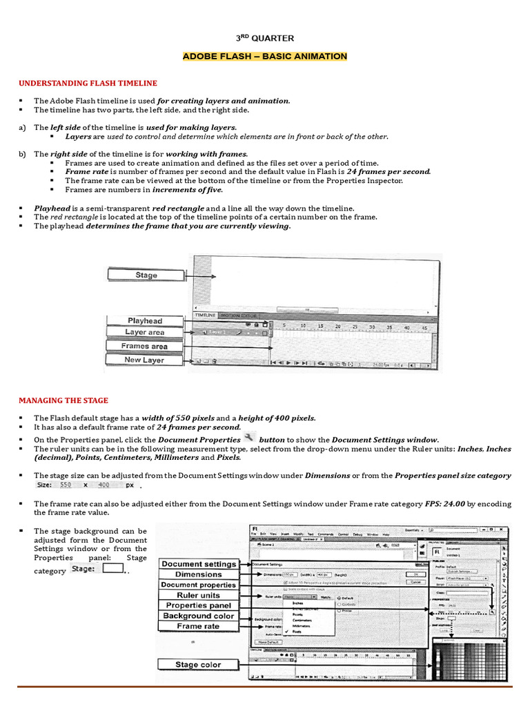 03-02 Animation-Adobe Flash Basic Animation | PDF | Frame Rate | Software