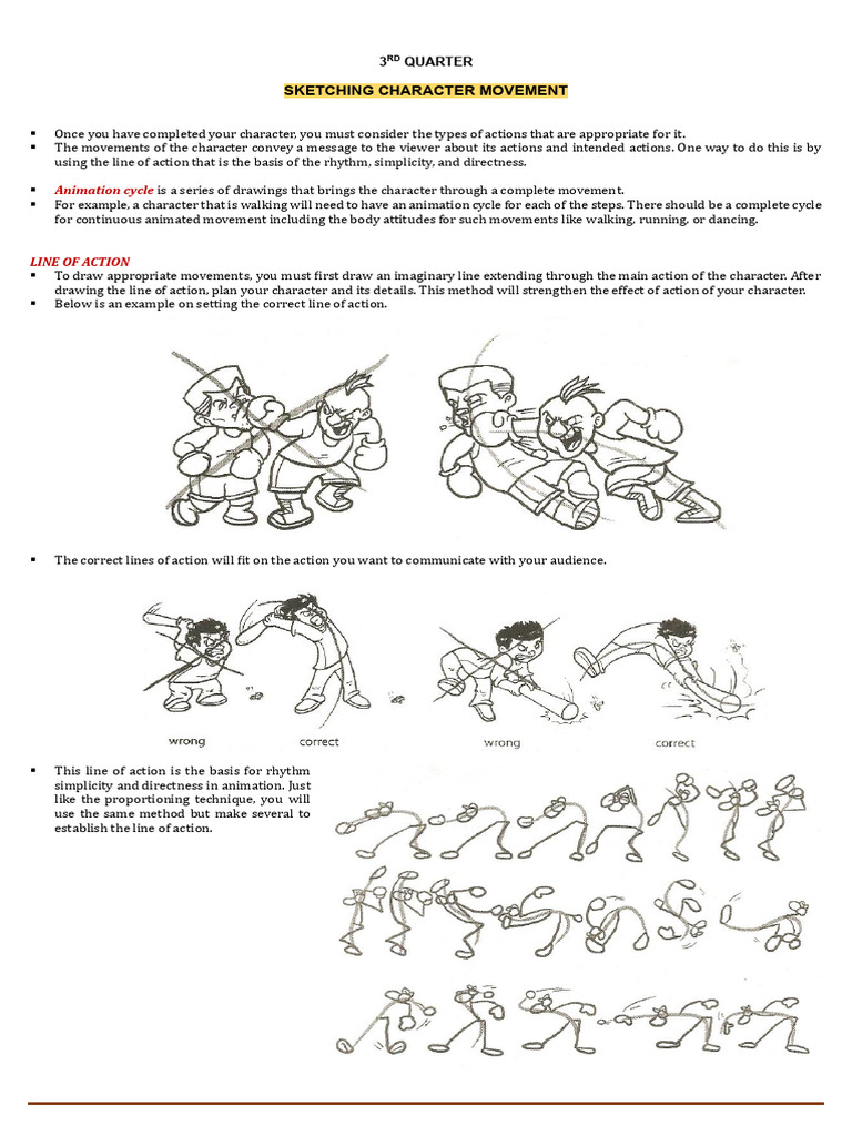 03 06 - Animation Sketching Character Movement | PDF | Drawing