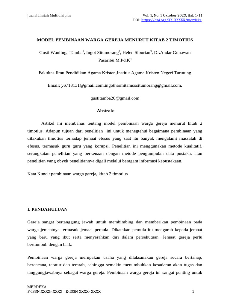 Kitab 2 Timotius | PDF