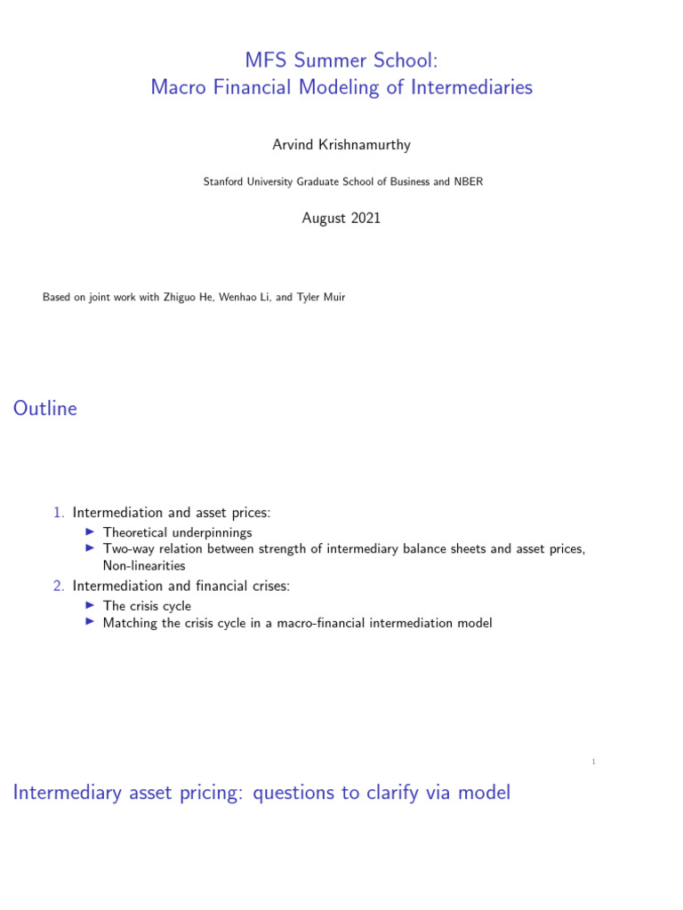 Macro Financial Modeling of Intermediaries | PDF | Regression Analysis ...