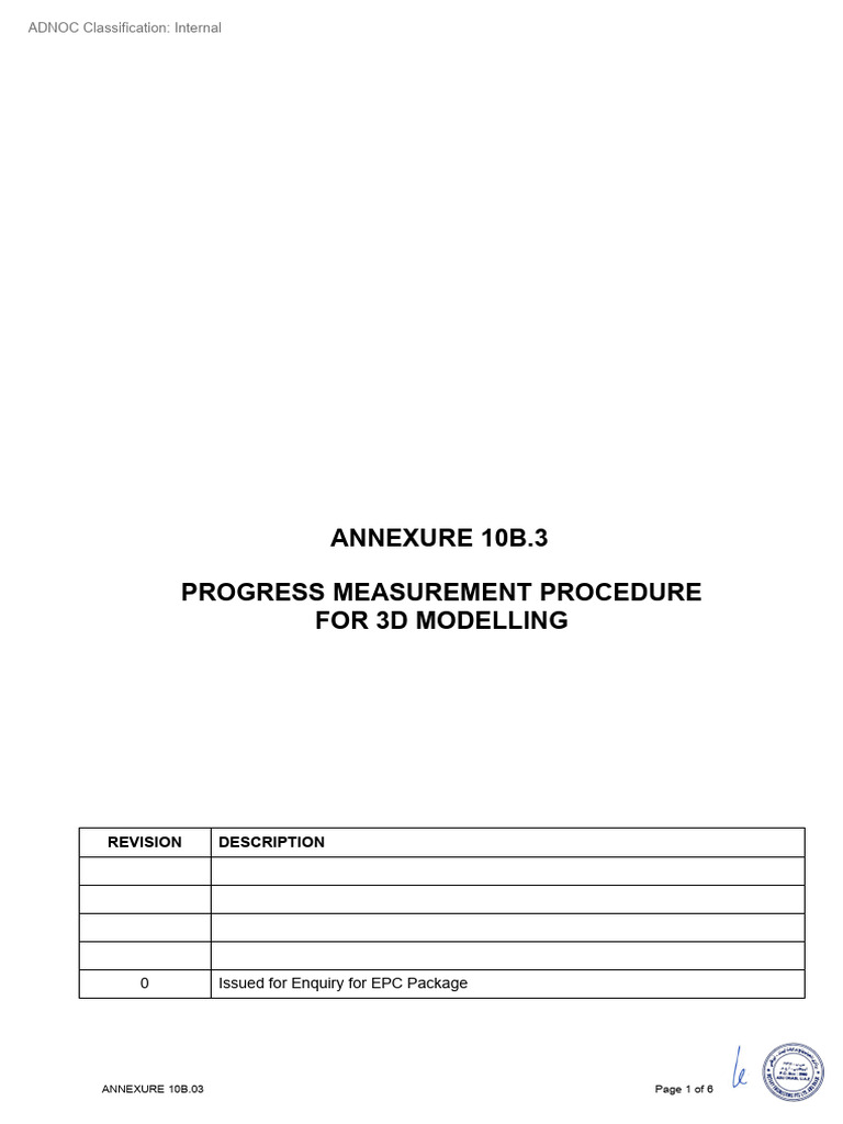 Annex 10b.03 - Progress Measurement Procedure For 3d Modelling | PDF