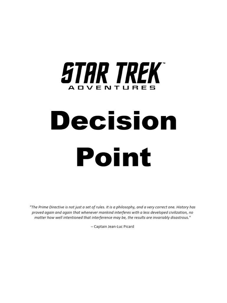 Star Trek Adventure: Decision Point | PDF | Elevator | Planets