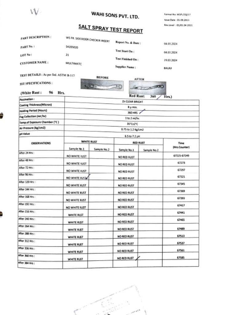 SST REPORT For All Parts - Copy 6 | PDF | Corrosion