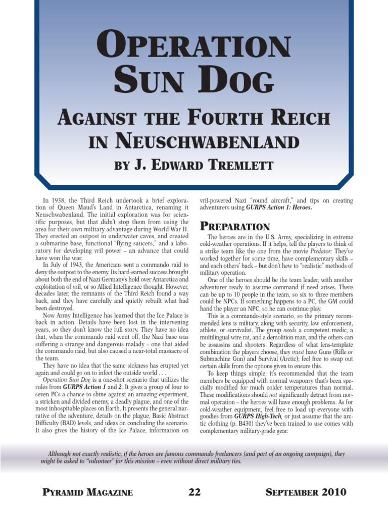 3-23 - ADVENTURE - Operation Sun Dog (Modern Military) | PDF | Antarctica