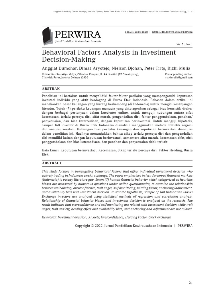 62-Article Text-289-1-10-20220714 | PDF | Decision Making | Investing