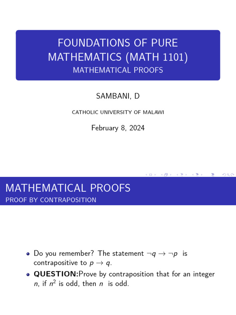 Mathematical Proofs in Pure Mathematics | PDF | Mathematical Proof ...