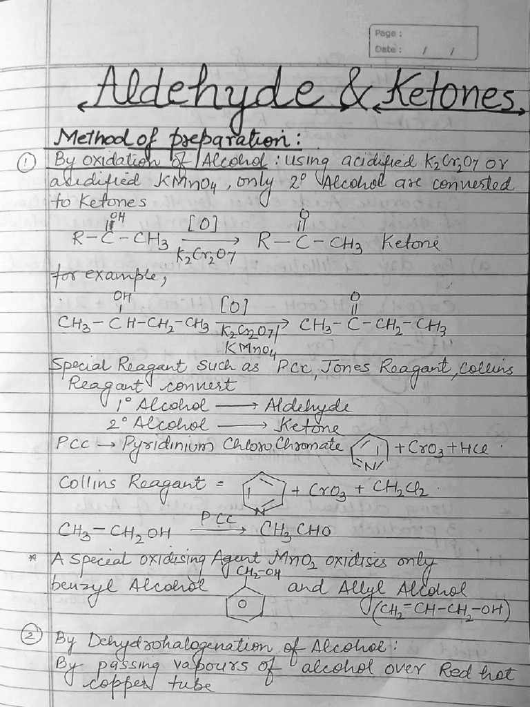 Aldehydes and Ketones Notes | PDF