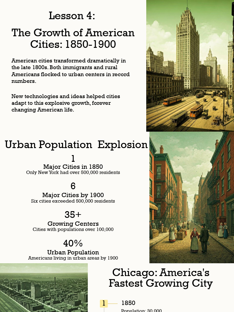 Growth of American Cities: 1850-1900 | PDF | New York City | The United ...