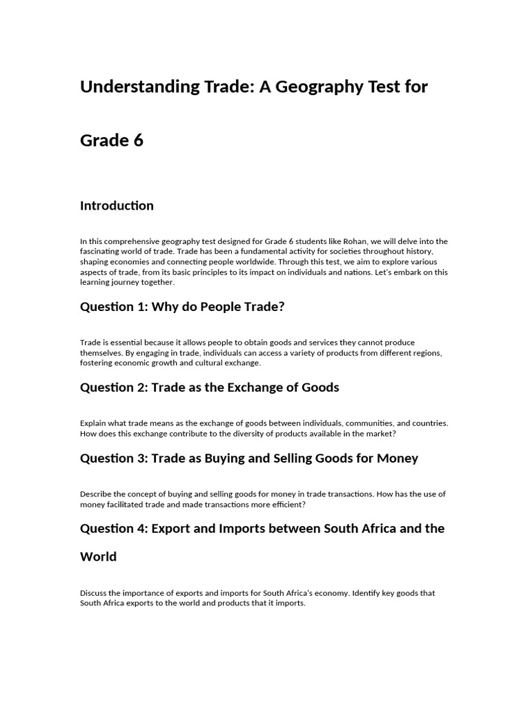 Understanding Trade Geografy Worksheet By. JAN | PDF | Exploitation Of ...