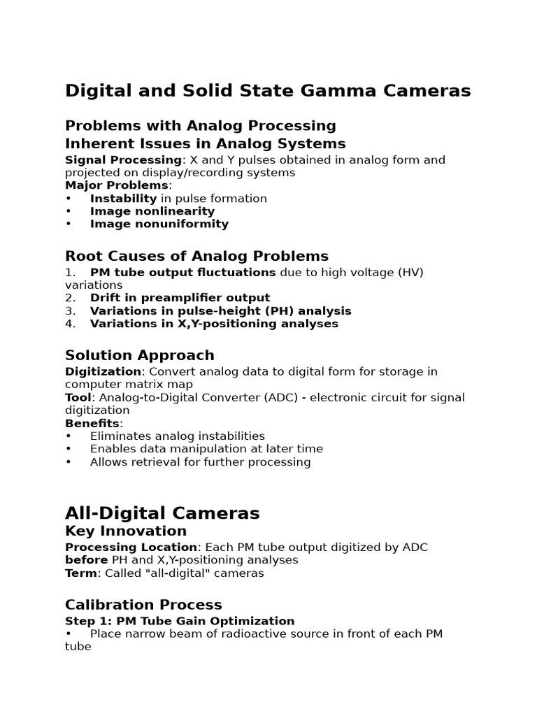 Digital and Solid State Gamma Cameras | PDF | Ct Scan | Analog To ...