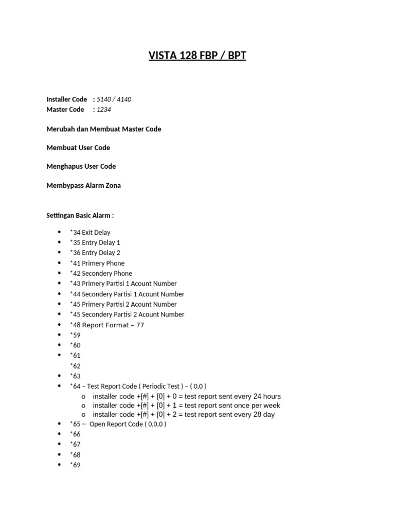 Programming Vista 128FBP Dan 128BPT by Sarif Candra Kusuma | PDF ...