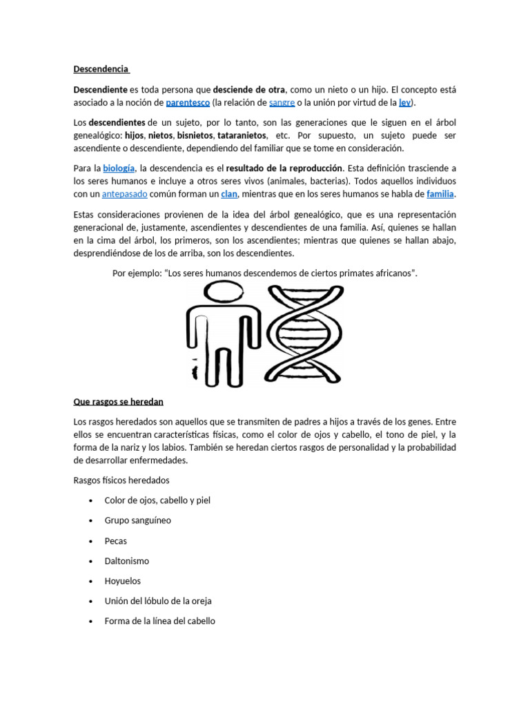 Definición de Descendencia en Biología | PDF | Gene | Genética