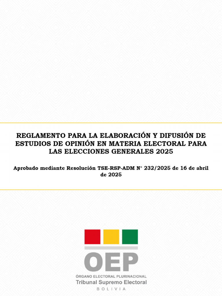 2025 8 Reglamento de Estudios de Opinia n Aprobado | PDF | Metodología de encuesta | Internet