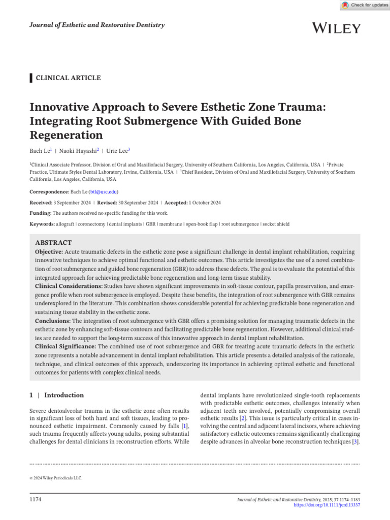 J Esthet Restor Dent - 2024 - Le - Innovative Approach To Severe ...